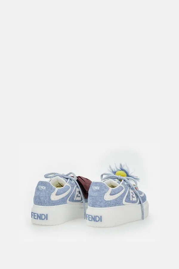 Fendi Match Denim Sneakers With Charms - Multicolor