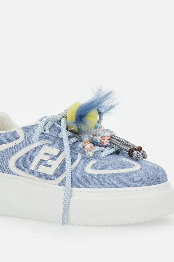 Fendi Match Denim Sneakers With Charms - Multicolor