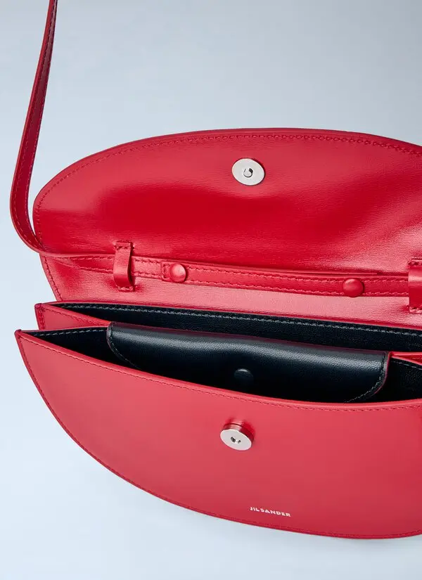 JIL SANDER Curve Wallet With Strap - Red