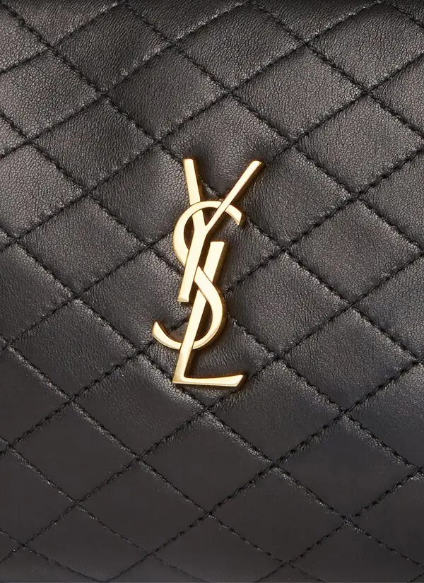 Saint Laurent Gaby Quilted Leather Zipped Pouch - Black