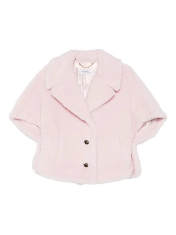 Max Mara Pink Wool Teddy Texture Cape - Multicolor