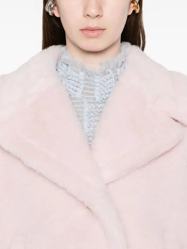 Max Mara Pink Wool Teddy Texture Cape - Multicolor