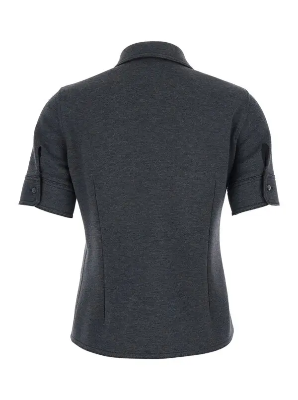Gucci Wool And Cotton Blend Shirt With Pointed Collar - Gray