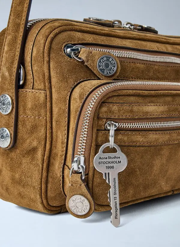 Acne Studios Camero Suede Shoulder Bag - Brown
