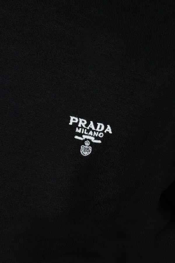 Prada Black Knitwear Polo Shirt