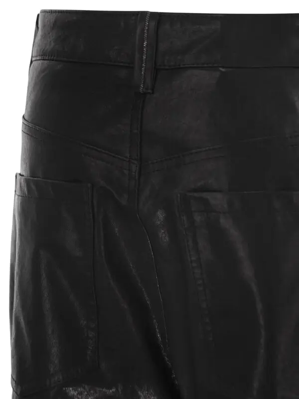 Brunello Cucinelli Wide Five-pocket Trousers In Smooth Nappa Leather