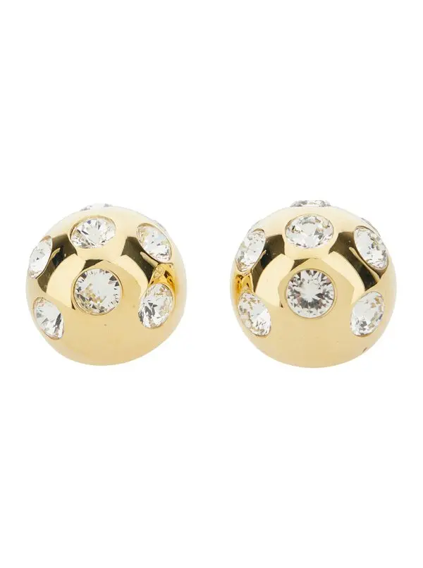 Jacquemus Gold-tone Crystal Sphere Stud Earrings - Multicolor