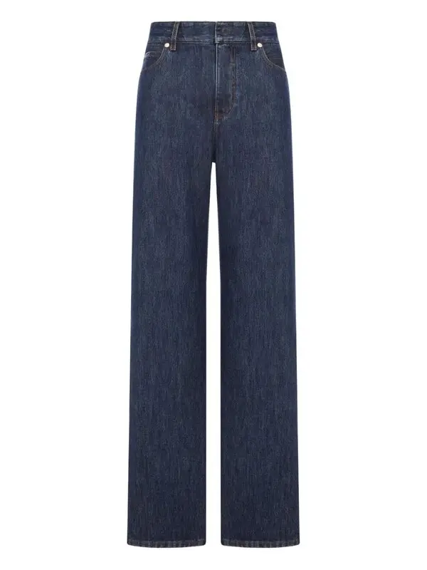 Fendi High-waisted Straight Leg Five-pocket Jeans - Blue
