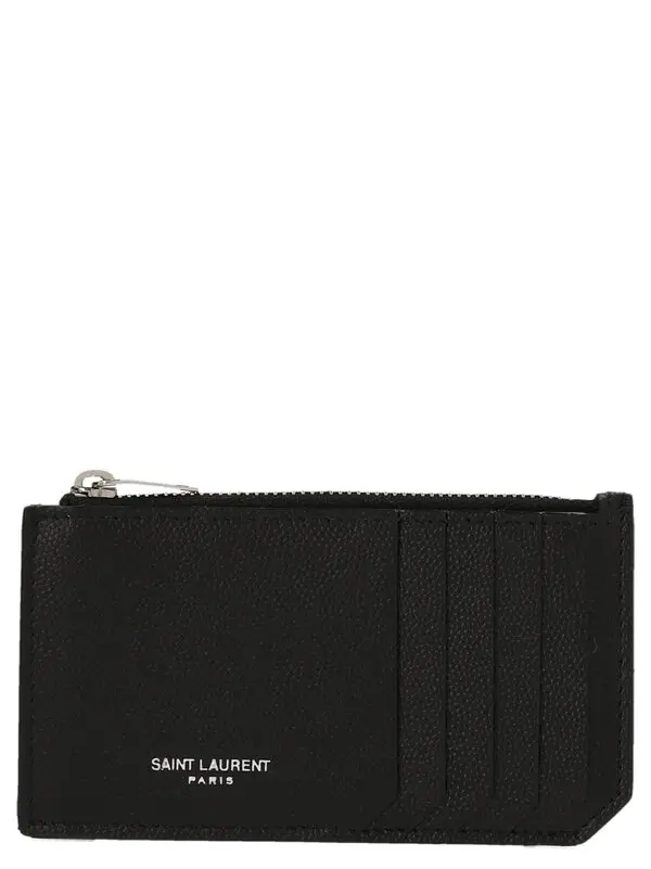 Saint Laurent Fragments' Card Holder - Black