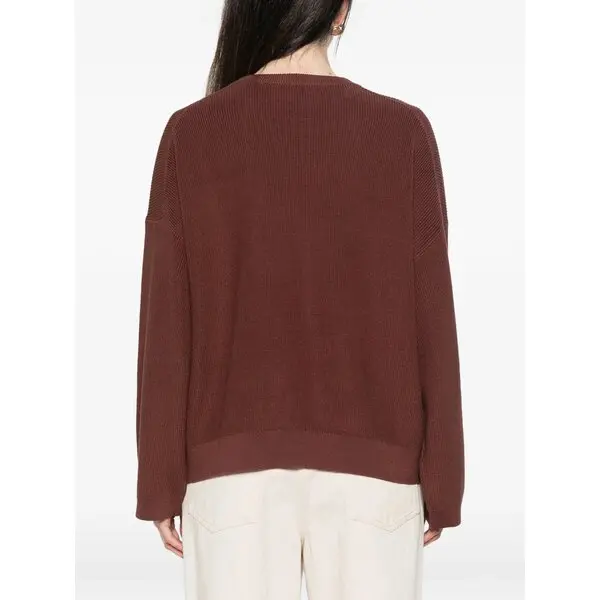 Brunello Cucinelli Cotton Knitwear Jumper With Chest Pocket - Brown