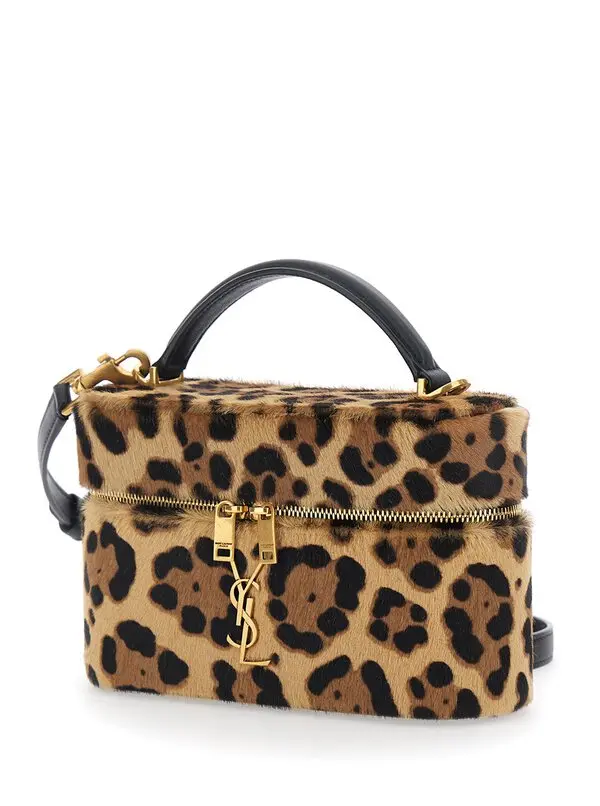 Saint Laurent Gaby Mini Leopard Print Pony Skin Bag - Multicolor