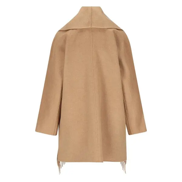 Max Mara Camel Hair Shawl Collar Belted Coat - Cream