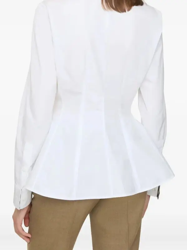 Burberry Eliza Cotton Shirt With Drop Waist - White