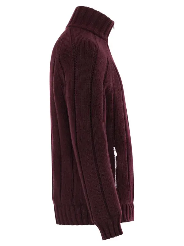 Brunello Cucinelli Cashmere Knit Down Jacket With Zip Fastening - Multicolor