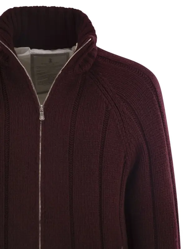 Brunello Cucinelli Cashmere Knit Down Jacket With Zip Fastening - Multicolor