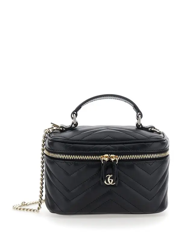 Gucci Quilted Leather Handbag With Gg Plate - Multicolor