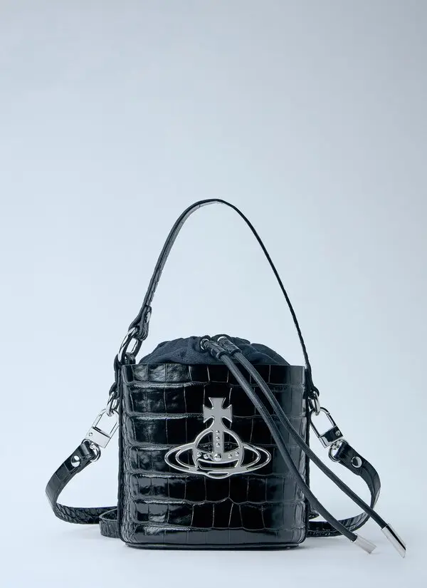 VIVIENNE WESTWOOD Daisy Drawstring Bucket Bag - Black
