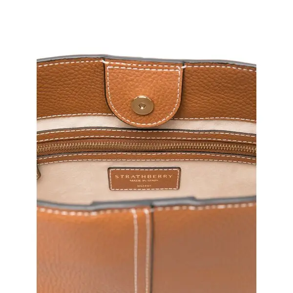 Strathberry Cognac Calf Leather Tote Bag - Brown