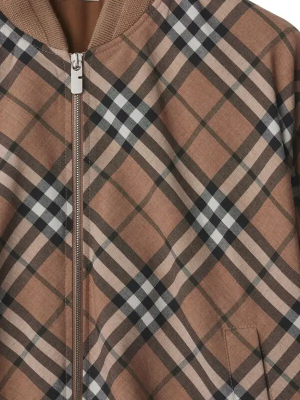 Burberry Check Wool Blend Harrington Jacket - Multicolor