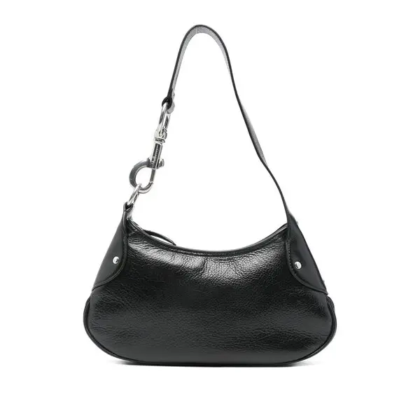 Mulberry Calf Leather Shoulder Bag With Silver-tone Hardware - Black