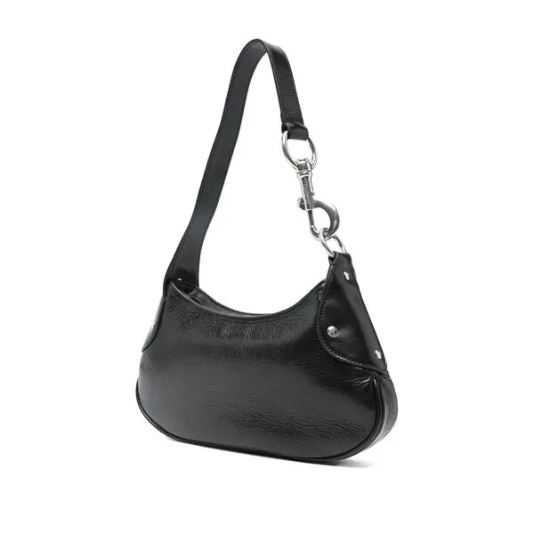 Mulberry Calf Leather Shoulder Bag With Silver-tone Hardware - Black
