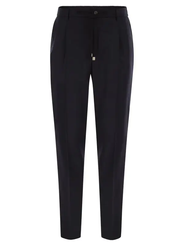 Peserico Virgin Wool Trousers - Blue