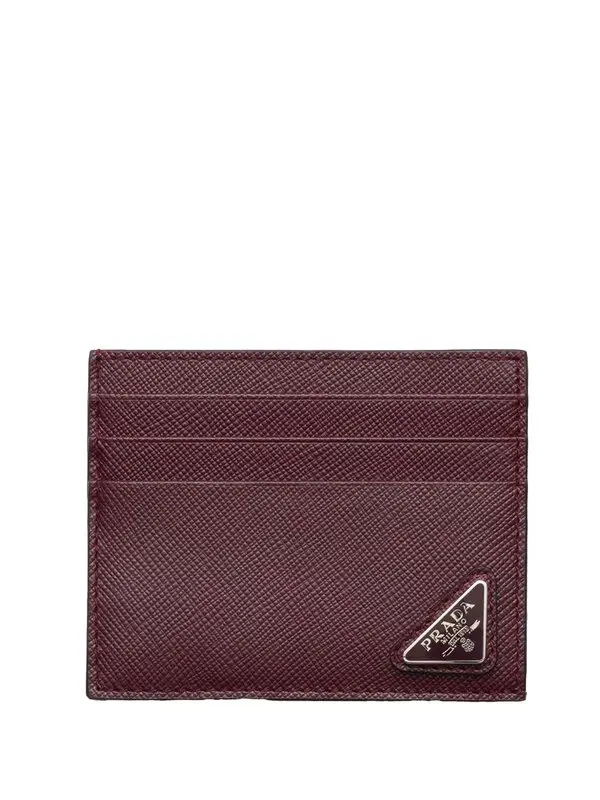 Prada Saffiano Leather Card Holder - Red