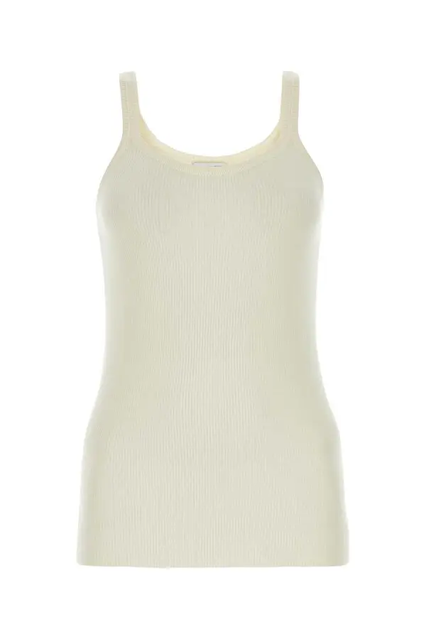 Bottega Veneta Ivory Wool Tank Top - White