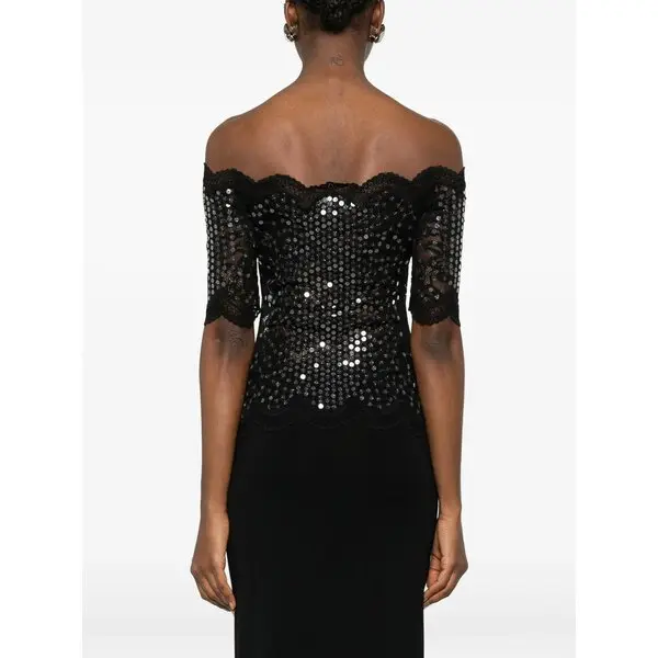 Rabanne Off-shoulder Sequin Embellished Top