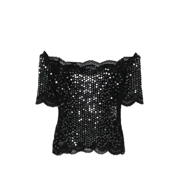 Rabanne Off-shoulder Sequin Embellished Top