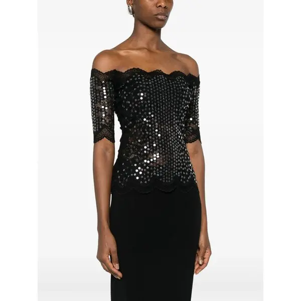 Rabanne Off-shoulder Sequin Embellished Top