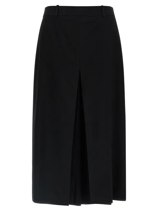 Saint Laurent Midi Wool Skirt - Black