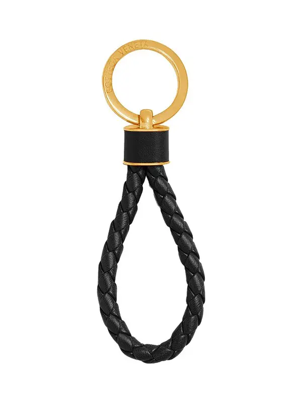 Bottega Veneta Intrecciato Leather Key Ring - Black