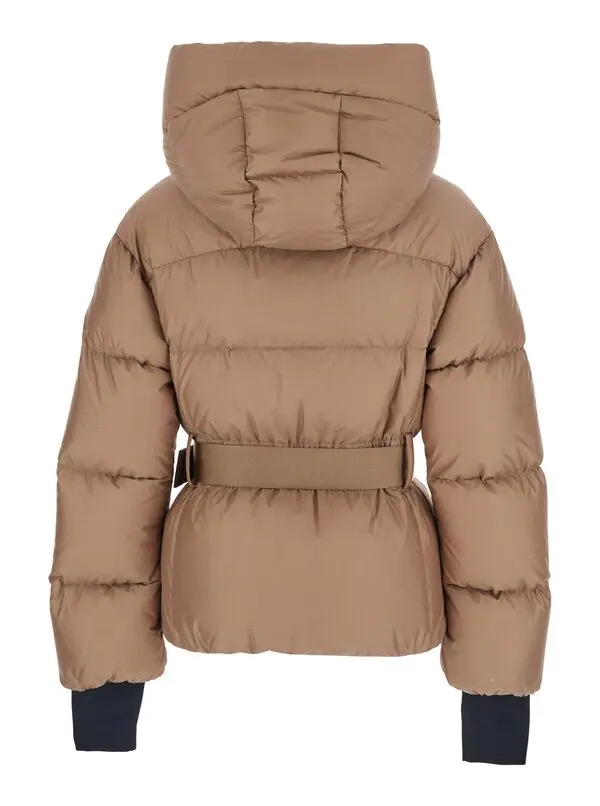 Moncler Down Jacket With Buckled Belt - Multicolor