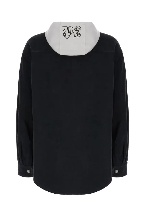 Palm Angels Hooded Shirt Jacket With Embroidered Detail