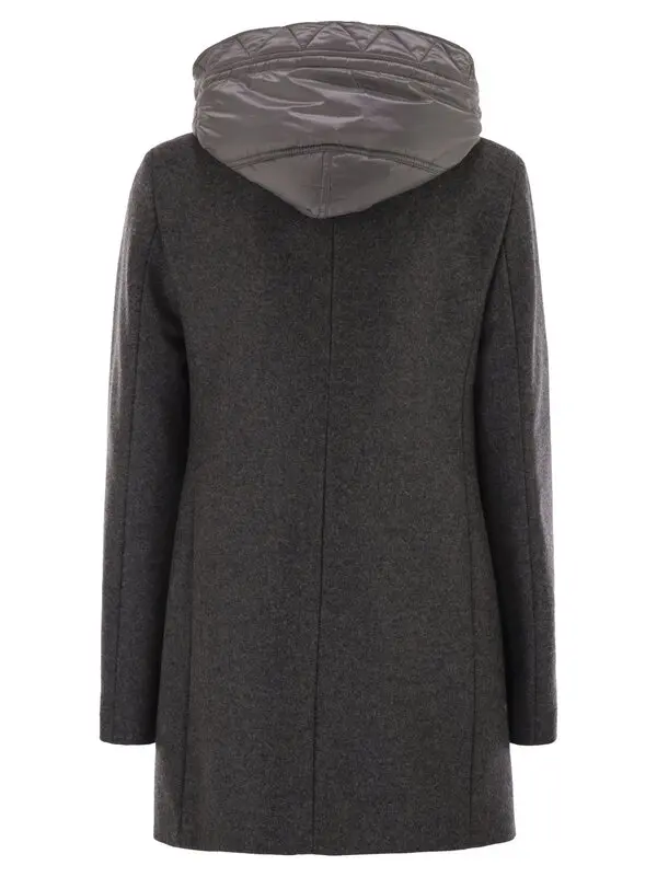 FAY Toggle Coat In Mélange Wool Cloth - Multicolor