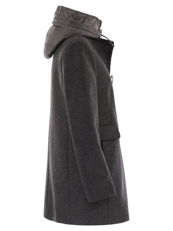 FAY Toggle Coat In Mélange Wool Cloth - Multicolor