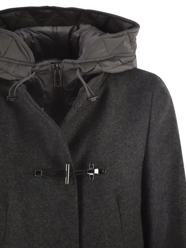 FAY Toggle Coat In Mélange Wool Cloth - Multicolor