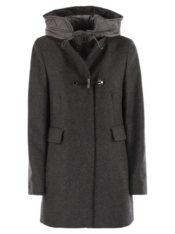 FAY Toggle Coat In Mélange Wool Cloth - Multicolor