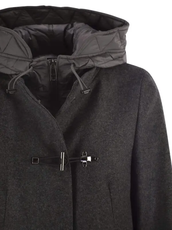 FAY Toggle Coat In Mélange Wool Cloth - Multicolor