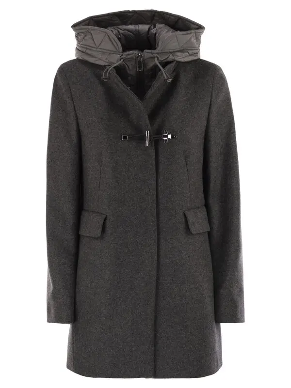 FAY Toggle Coat In Mélange Wool Cloth - Multicolor
