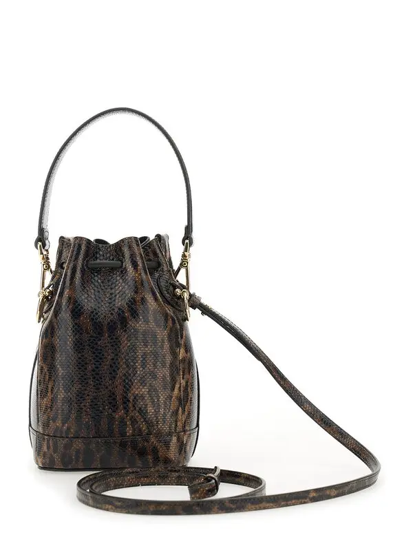 Fendi Mon Tresor Mini Bucket Bag With Jaguar Print Leather - Multicolor