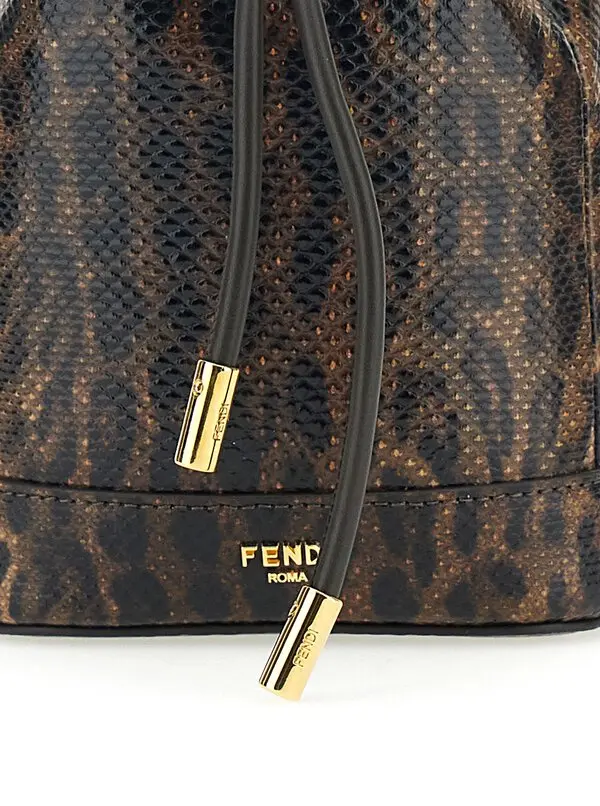 Fendi Mon Tresor Mini Bucket Bag With Jaguar Print Leather - Multicolor