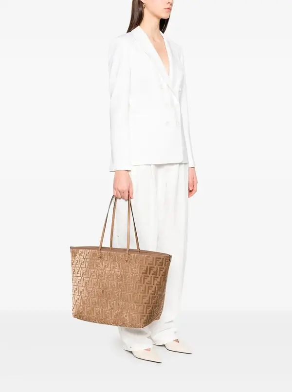 Fendi Shopper Large Ff Motif Tote Bag - Multicolor
