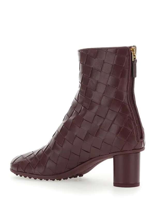 Bottega Veneta Leather Ankle Boots With Braided Design - Multicolor