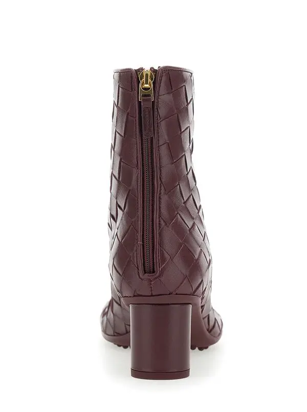 Bottega Veneta Leather Ankle Boots With Braided Design - Multicolor