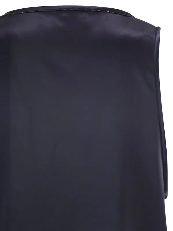 Brunello Cucinelli Stretch Silk Satin Crew Neck Top - Multicolor