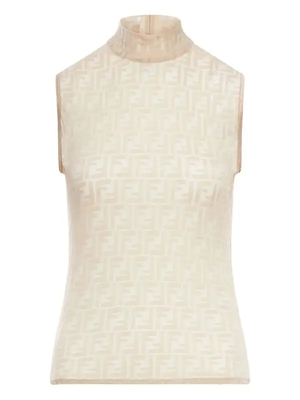 Fendi High-neck Ff Jersey Top