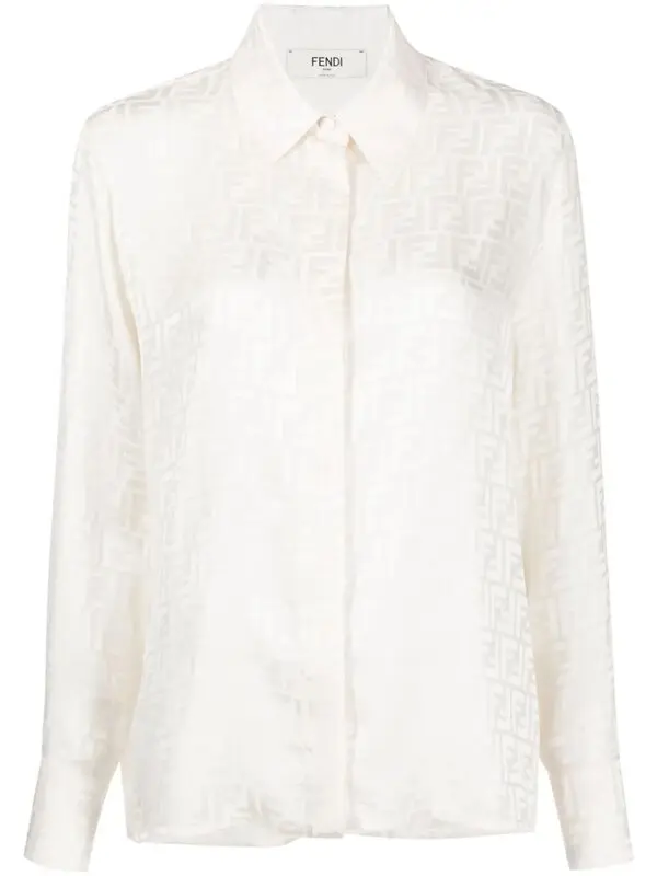 Fendi Ff Monogram Silk Satin Shirt