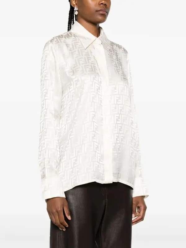 Fendi Ff Monogram Silk Satin Shirt